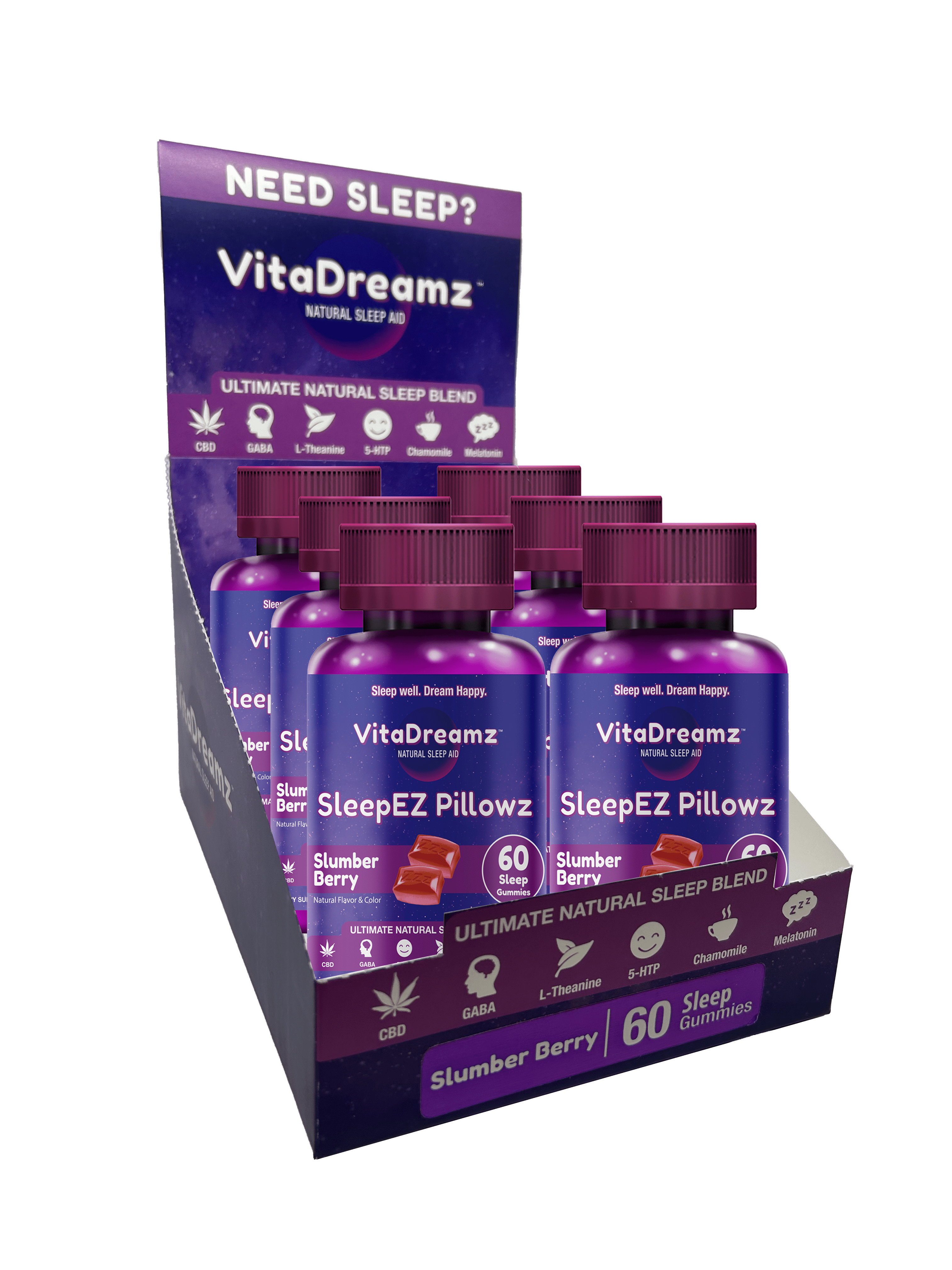 SleepEZ Pillowz 60ct bottles 6 pack